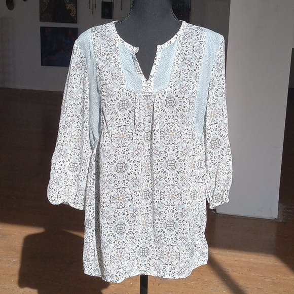 J. Jill | Tops | Jay Jill Green Blue Purple And Black Pastel Tunic Top ...